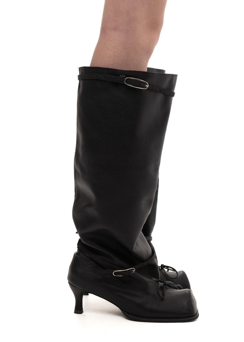 HOFA KNEE HIGH BUCKLE BOOTS BLACK – Urte Kat