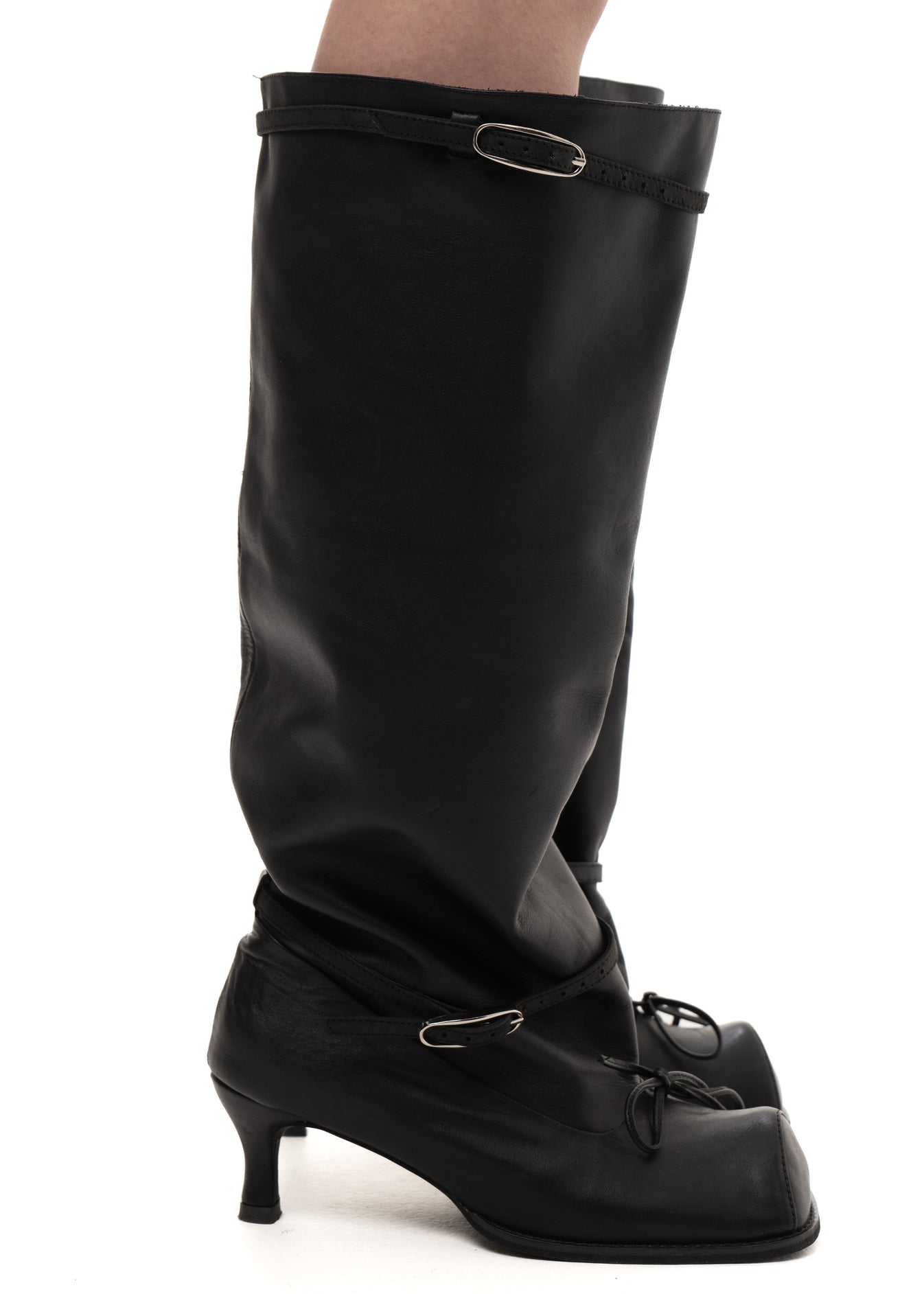 HOFA KNEE HIGH BUCKLE BOOTS BLACK – Urte Kat